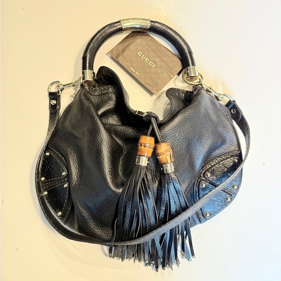 Gucci | Bags | Gucci Indy Hobo Bag Black Guccissima Leather | Poshmark